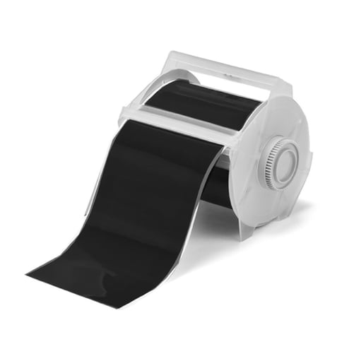 GlobalMark Series Indoor-Outdoor Vinyl Labels, 4 in x 100 ft, Black ...