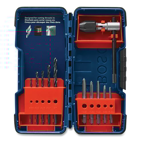 Drill and Tap Set, BDT Series, 11 pcs, With T-Handle Tap Wrench | Grey ...