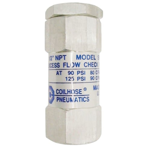 Safety Excess Flow Check Valve, 3/8 in, Aluminum, FPT x FPT | Grey Wolf ...