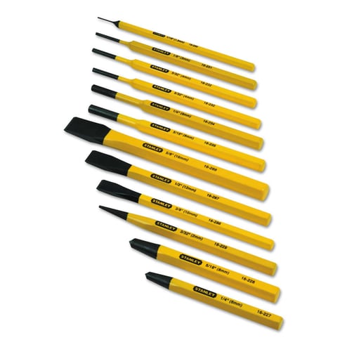12 Pc Cold Chisel and Punch Set 3 Cold Chisels 9 Punches | Grey Wolf Safety