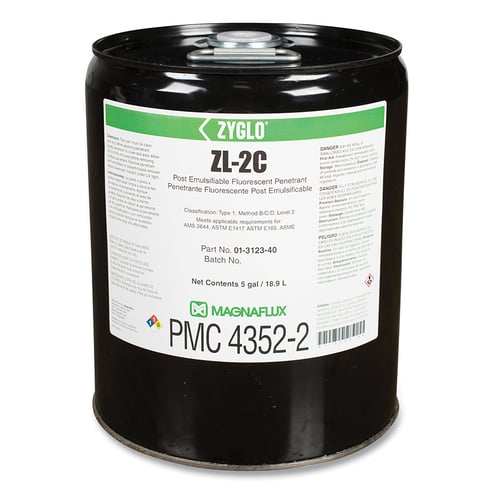 ZL-2C Post Emulsifiable Fluorescent Penetrant 5 gal Pail | Grey Wolf Safety