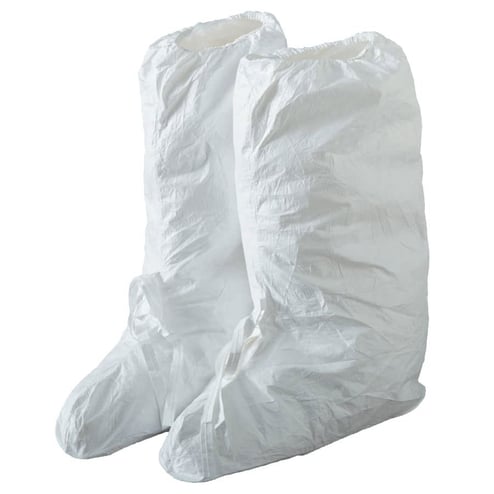 Tyvek IsoClean Boot Covers with PVC Soles Ankle Ties Large White | Grey ...