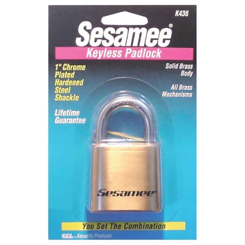 Sesamee K440 Long-Shackle Combination Lock 4-Dial Brass | Grey Wolf Safety