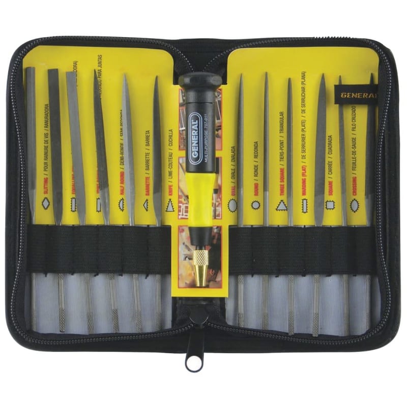 12-Pc Swiss Pattern Needle File Set 5-1/2 in #2 Single Cut Swiss ...