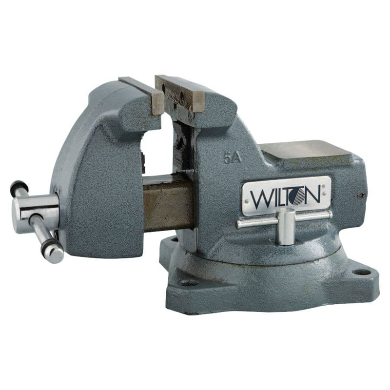 Mechanics Vise 5 in Jaw Width 3-3/4 in Throat Depth Swivel Base | Grey ...