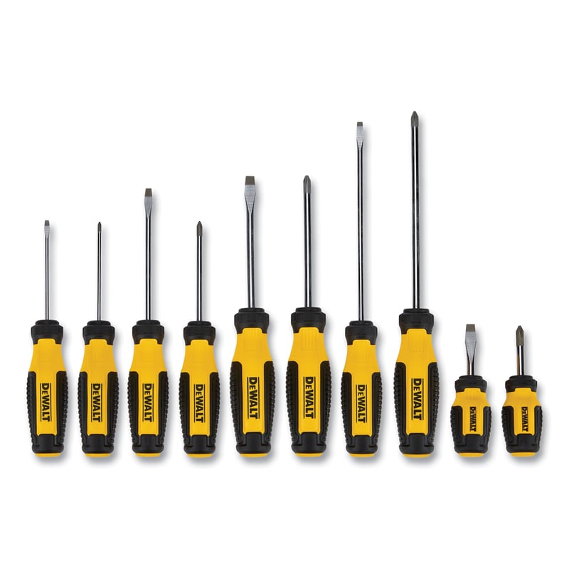 10 Piece Screwdriver Set Bi-material Handle Yellow | Grey Wolf Safety