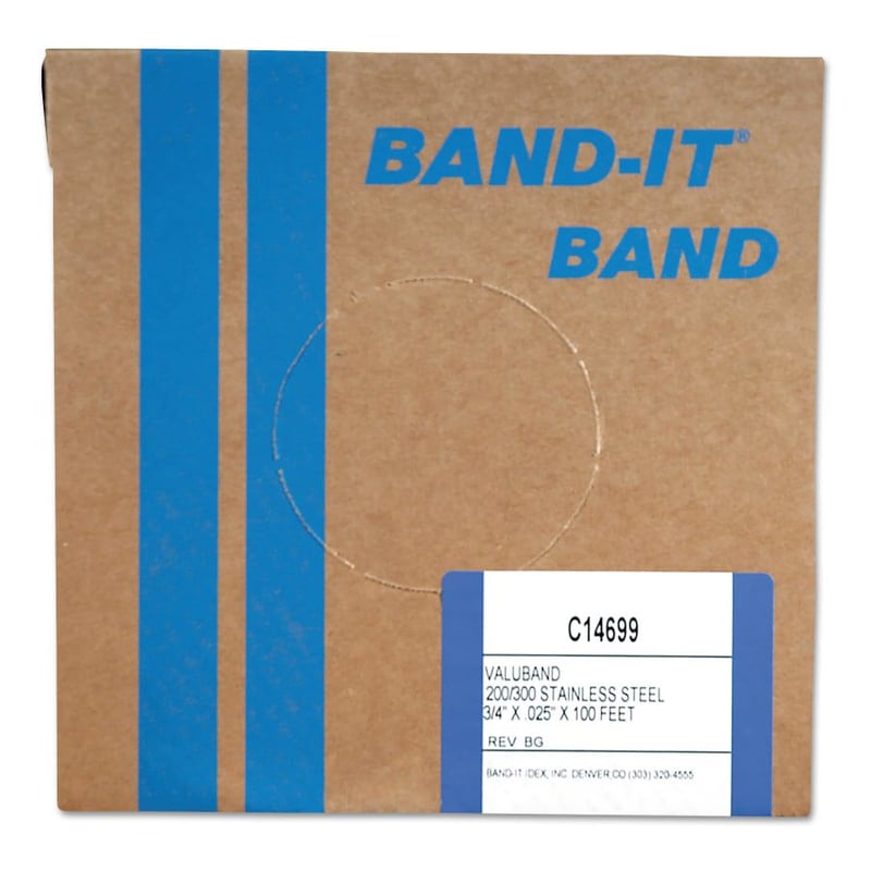 Valuband Bands, 3/4 in x 100 ft, 0.025 in Thick, Stainless Steel | Grey ...
