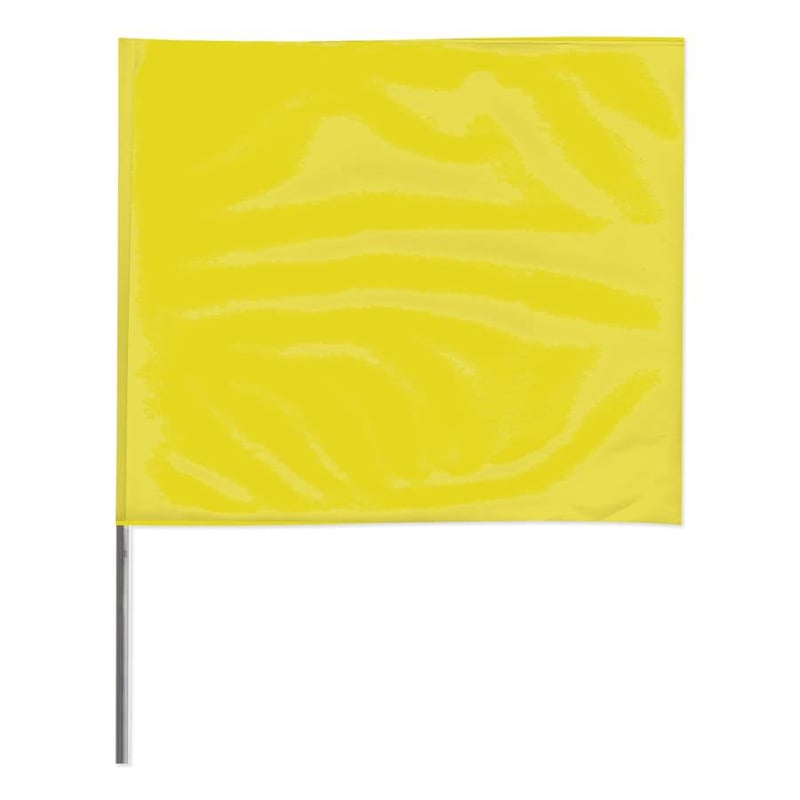 Stake Flags 2 in x 3 in 21 in Height Yellow | Grey Wolf Safety