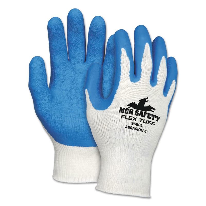 Flex Tuff® Latex Dipped Gloves Small Blue/White | Grey Wolf Safety