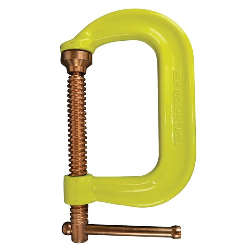 Hi-Vis C-Clamps Sliding Pin T Handle 5 in Throat Depth | Grey Wolf Safety