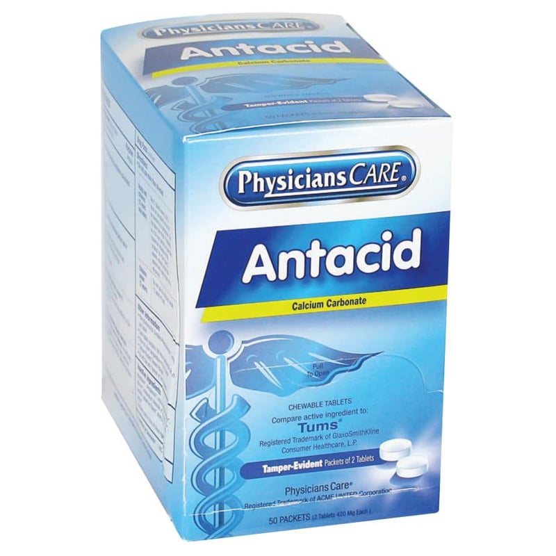 PhysiciansCare® Antacid Medication Calcium Carbonate 420 mg 2 pk/50 pk ...