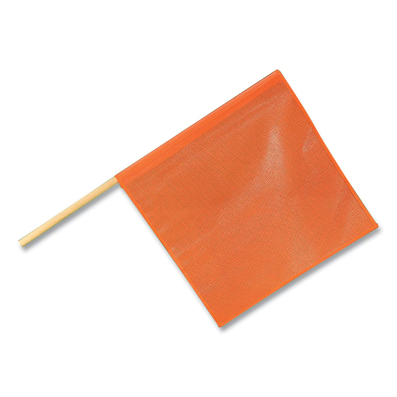 Heavy Duty Warning Flag with Wooden Dowel 18 in W 18 in H 30 in L Vinyl ...