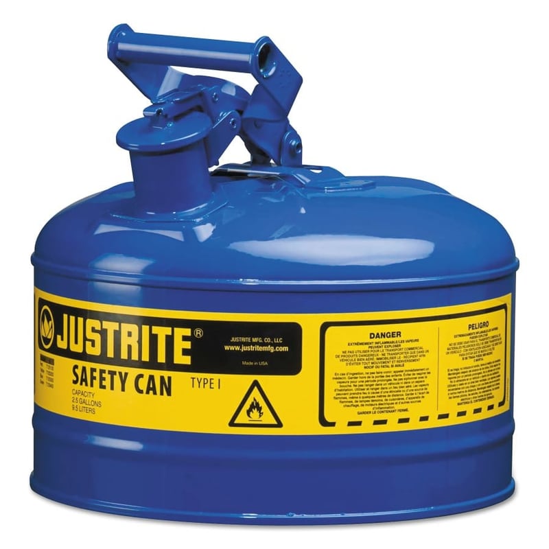 Type I Steel Safety Can Oil 2.5 gal Green | Grey Wolf Safety