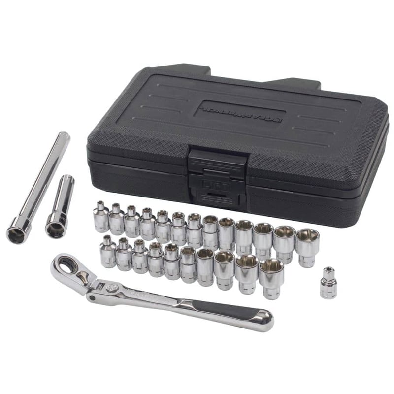 Pass-Thru™ Vortex® Ratchet Sets 27 Pc 1/4 in 6 Point | Grey Wolf Safety