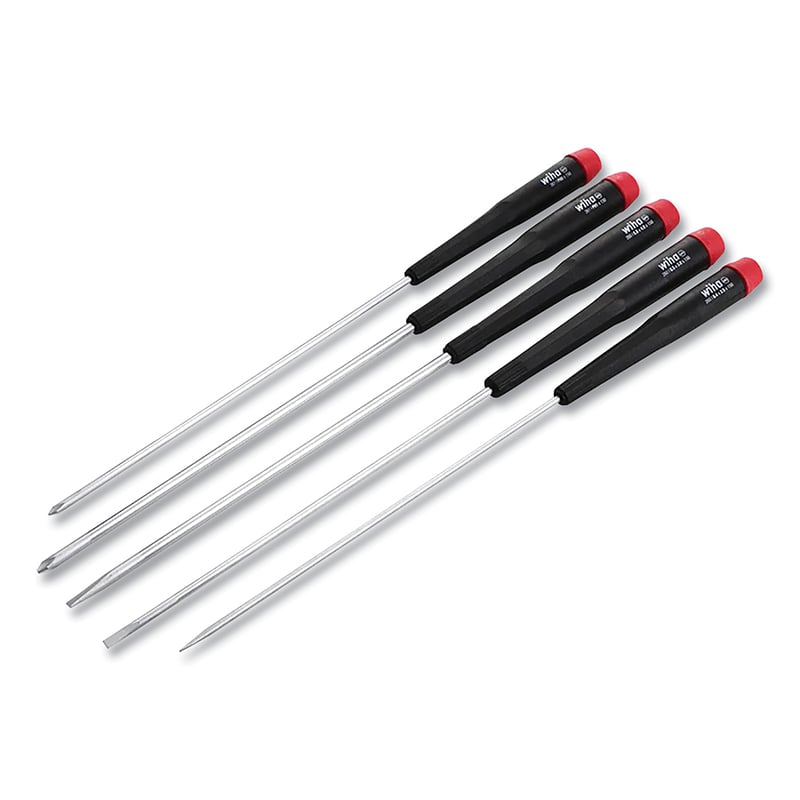 5 Pc Precision Slotted and Phillips Screwdriver Set Ergonomic Grip ...