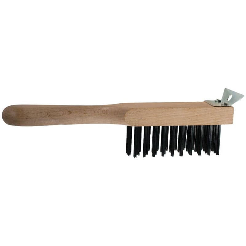 Straight Back Brushes 11" 4X11 Rows Carbon Steel Wire Wood Handle ...