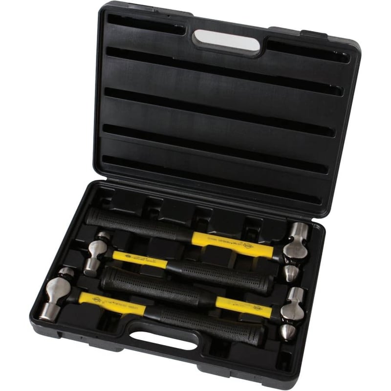 Four-Piece Ball Pein Hammer Set Fiberglass Handle Steel Head | Grey ...