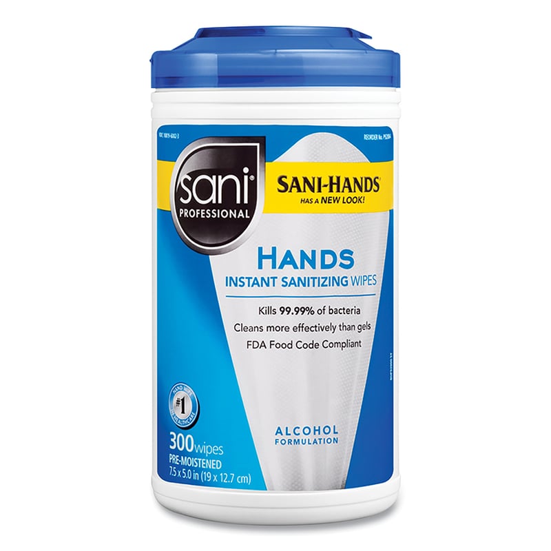 Hands Instant Sanitizing Wipe 300 Wipes Canister Clean Scent | Grey ...