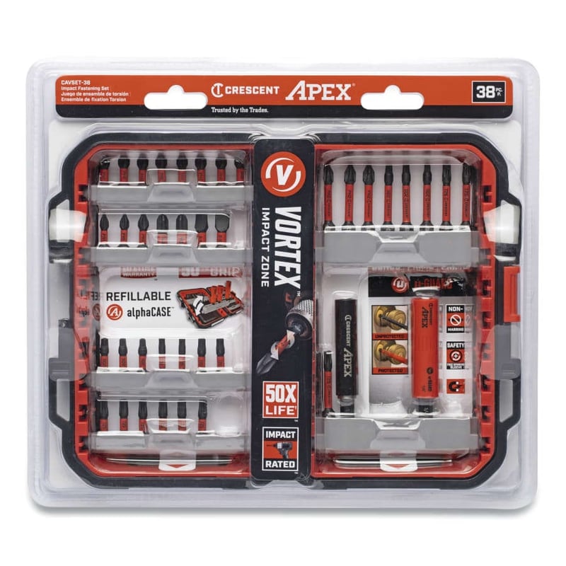 38-Pc Vortex™ alphaCASE™ Fastening Set Slotted Phillips Torx Square ...