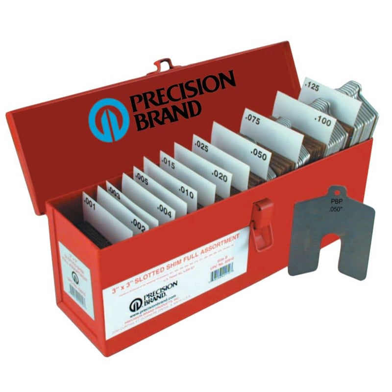 Slotted Shim Assortment Kits 2 X 2 in .001-.075" Thick Shop Asst | Grey ...