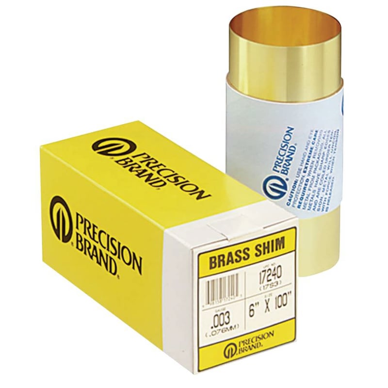 Brass Shim Stock Rolls 0.1 Brass 0.002" x 100" x 6 | Grey Wolf Safety